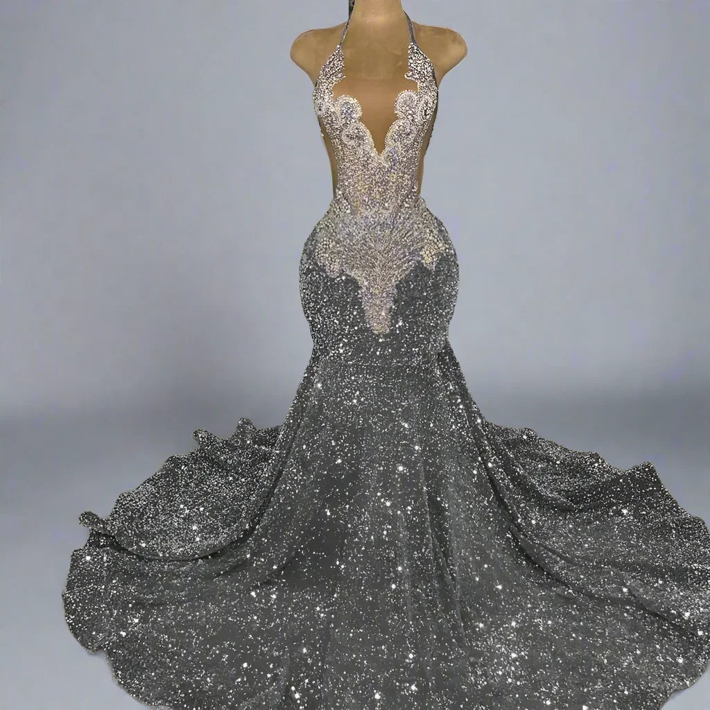 Luxury Rhinestone Crystal Maxi Dress – Prima Dons & Donnas