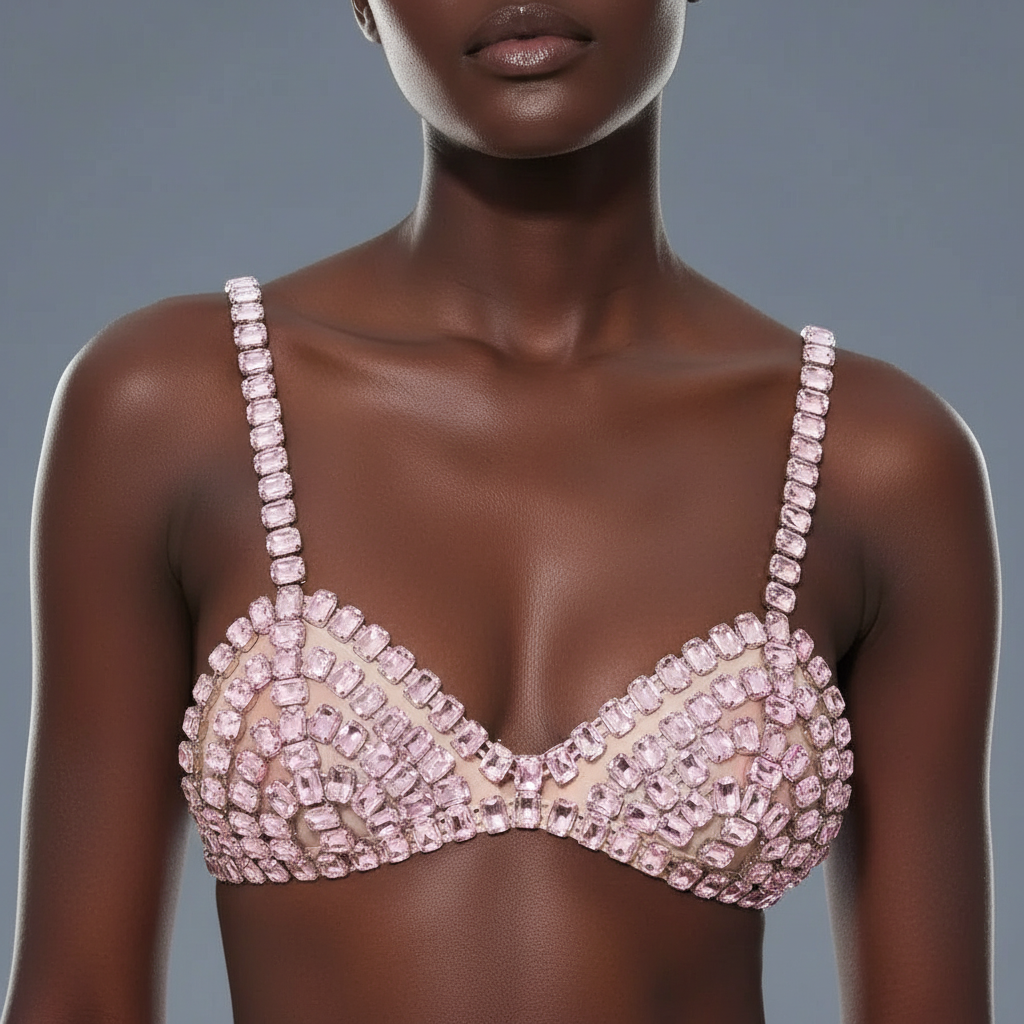Pink Rhinestone Chain Bra (Ready to Ship) – Prima Dons & Donnas