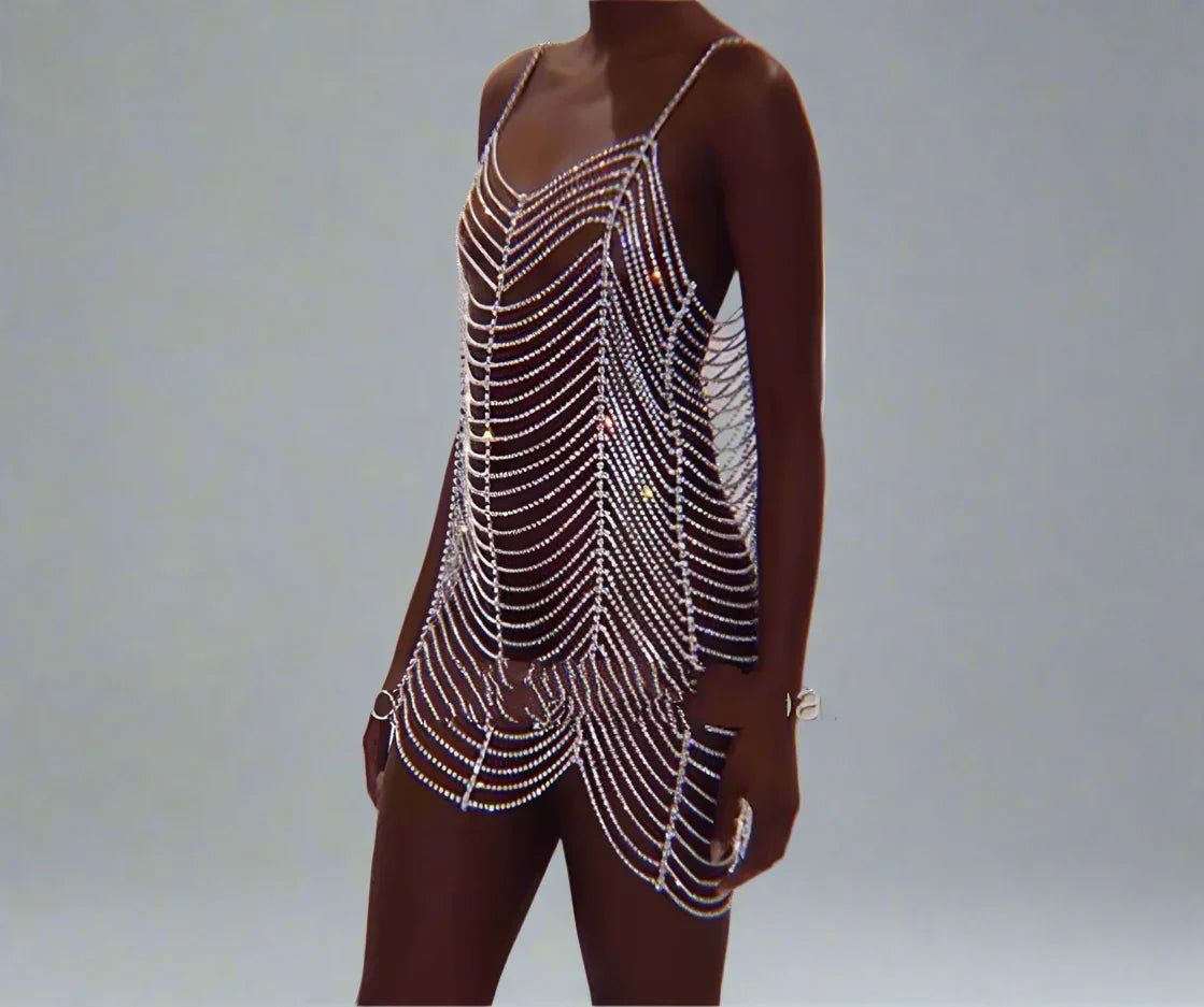 Rhinestones Strings Dress (Ready to Ship) – Prima Dons & Donnas