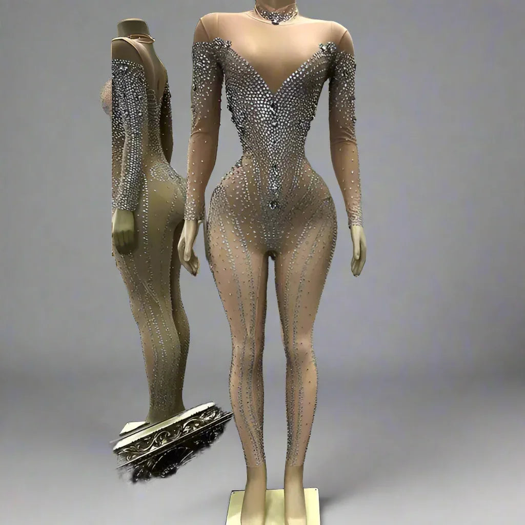 Crystal Jumpsuit - Prima Dons & Donnas Plus Size Sparkly