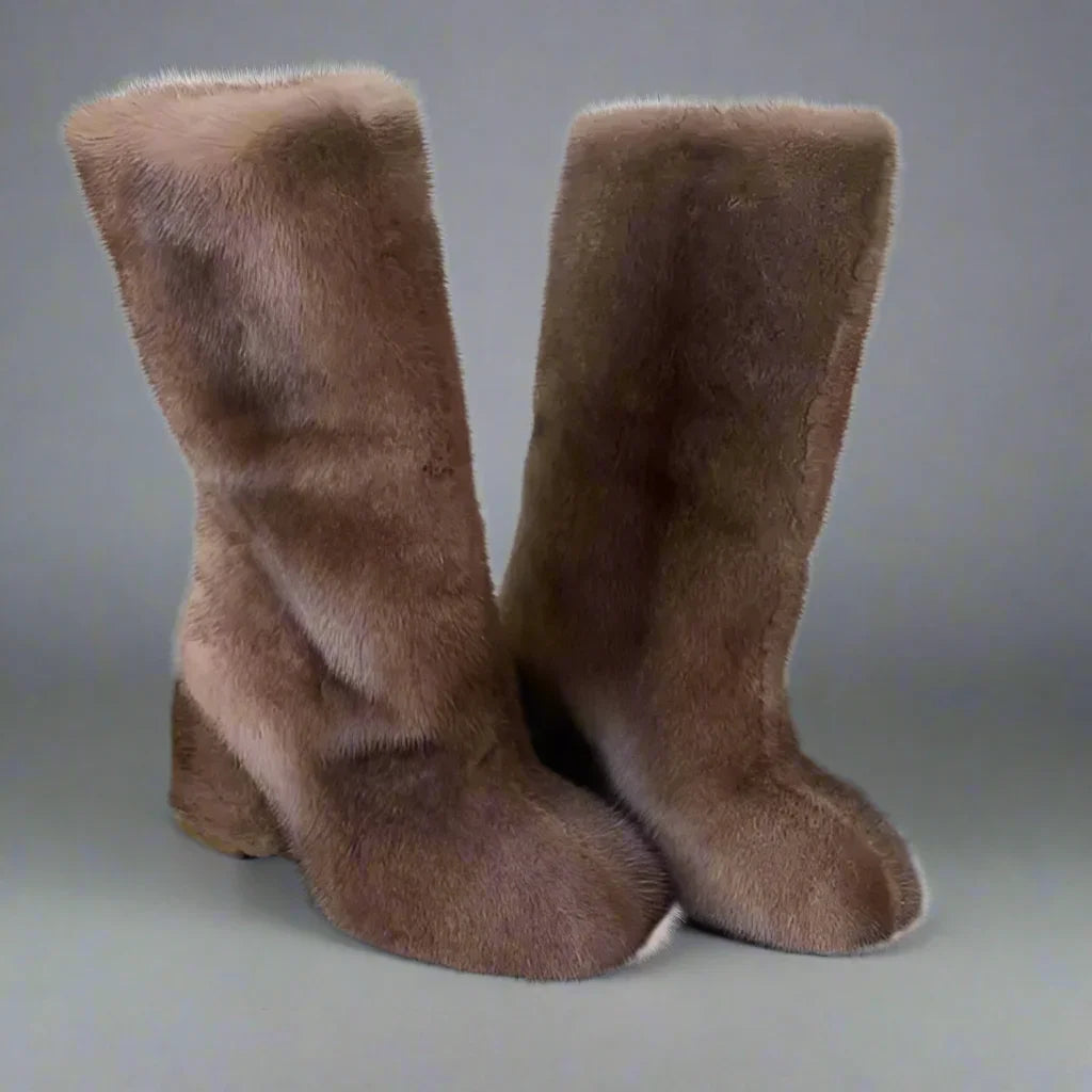 Mink Fur Winter Flat Boots – Prima Dons & Donnas