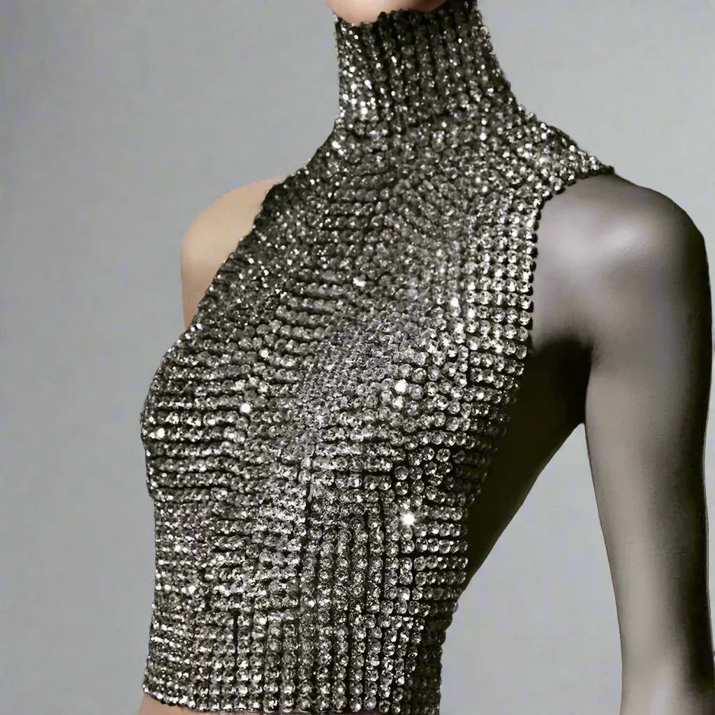 Rhinestone Halter Top - Prima Dons & Donnas Boutique