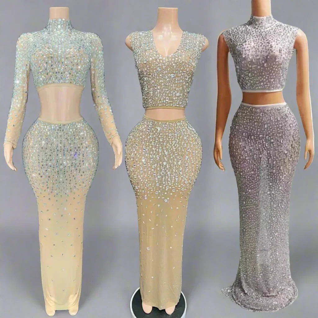 Rhinestone Maxi Skirt Set - Prima Dons & Donnas Boutique