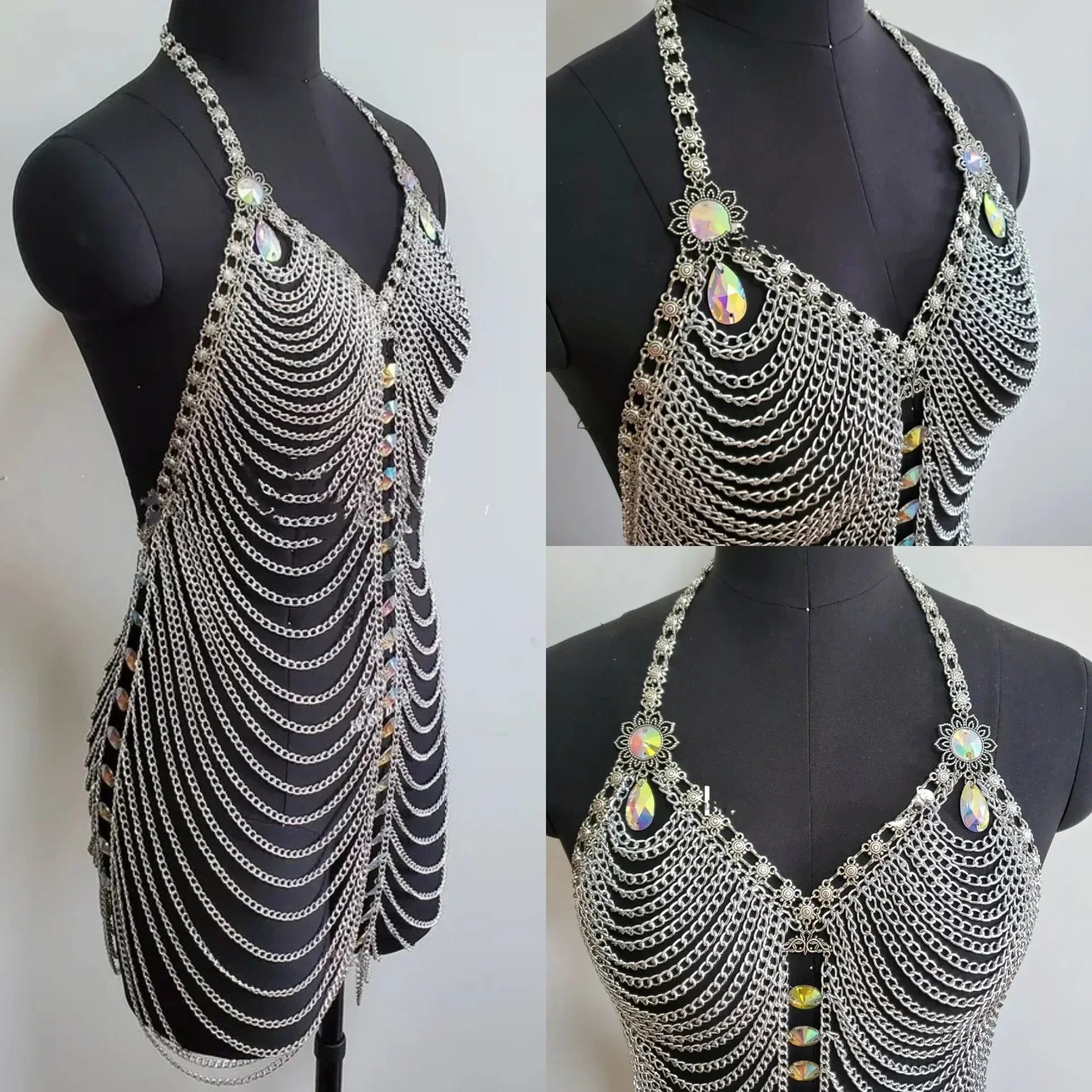 Body Chain Mini Dress - Prima Dons Adjustable Crystal Metal – Prima ...